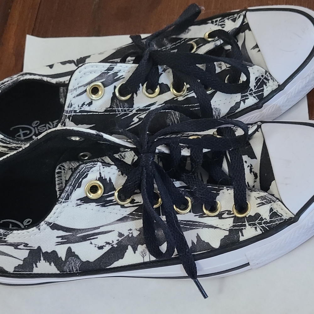 Disney Enchanted Forest Black/White Converse Shoes, S… - Gem